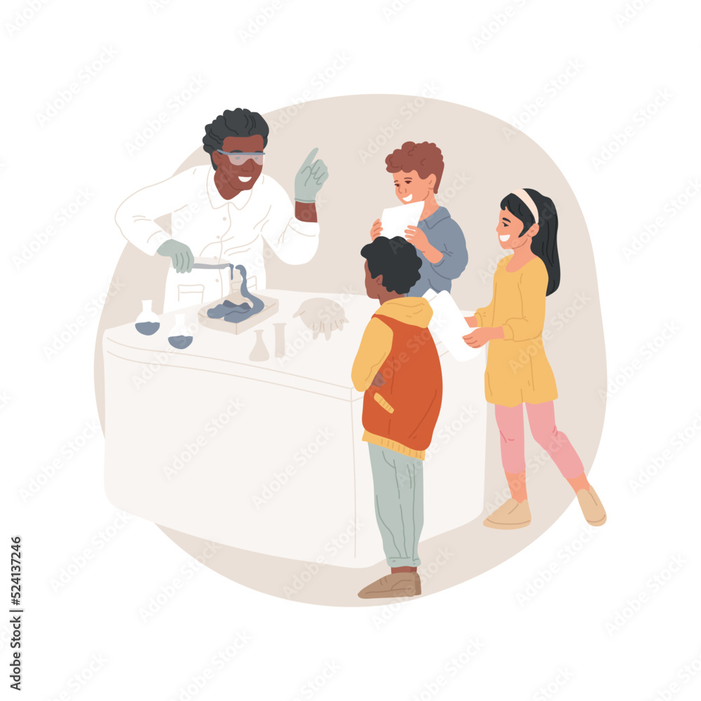 Chemical experiments isolated cartoon vector illustration. Children ...