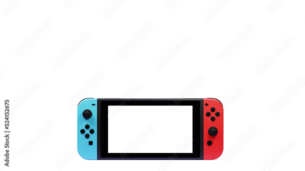 Nintendo switch. Portable game console, 3d render. Realistic video game ...