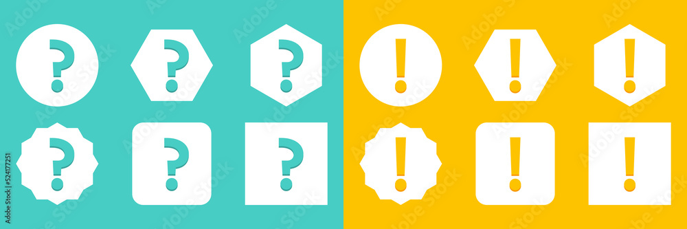 Vetor Question mark Icon Set, FAQ sign, Help symbol. Exclamation mark ...