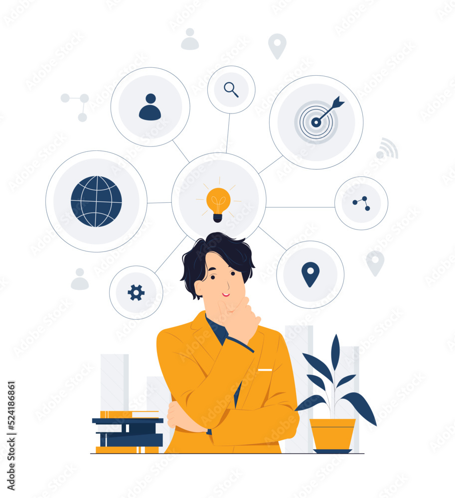 Mind map concept illustration Stock Vector | Adobe Stock