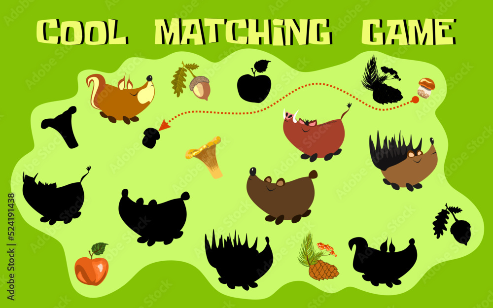 Vector de Stock Matching game for children vector education game ...