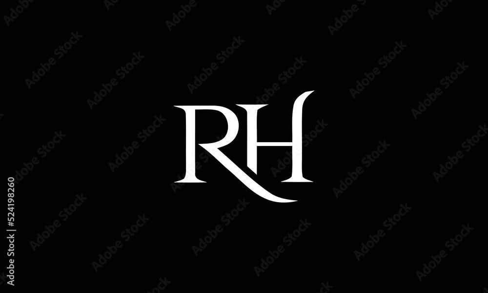 Alphabet letter RH monogram logo. vector design Stock Vector | Adobe Stock