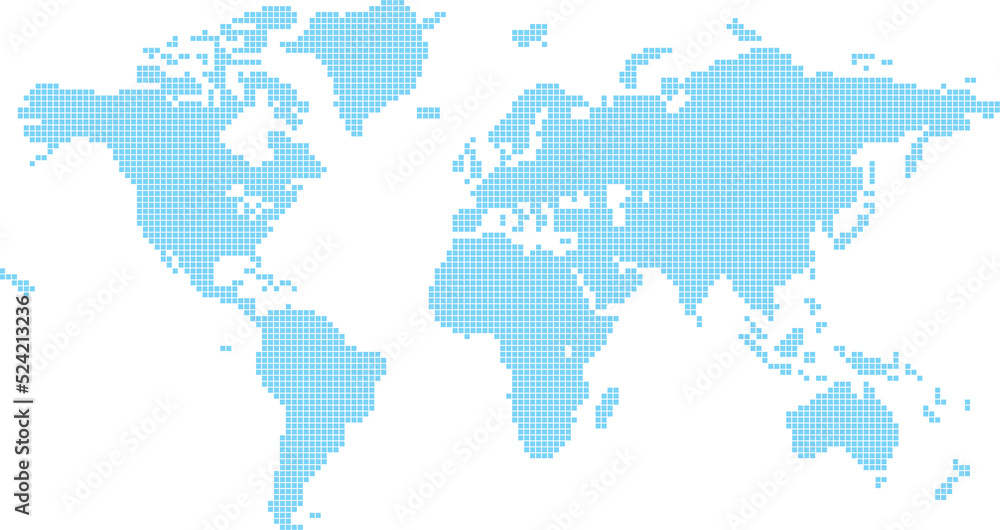 Squares world map Stock Illustration | Adobe Stock