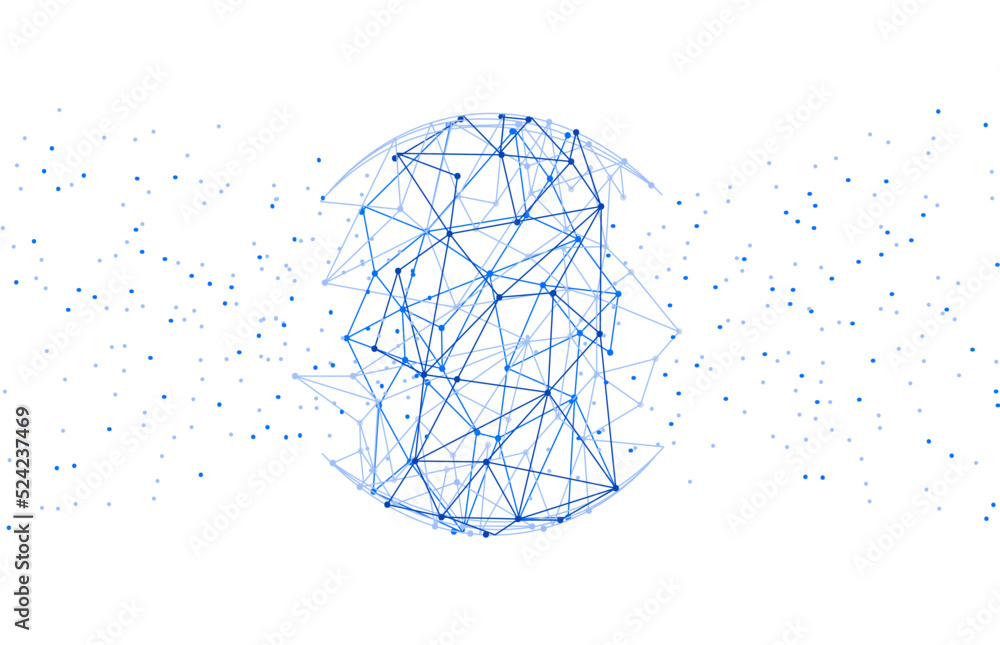Network abstract connection isolated on white background. Network ...