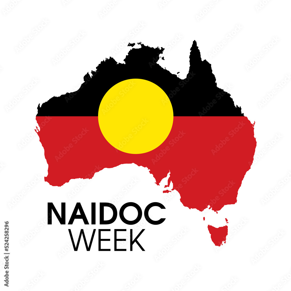 Vector de Stock NAIDOC Week Poster with Australian Aboriginal Flag ...