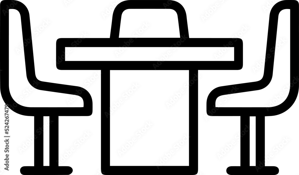 meeting room, chair and tables for two people vector illustration ...