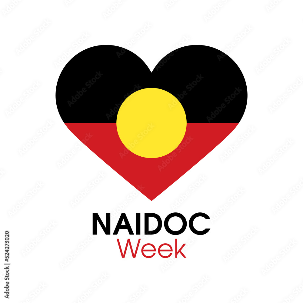 NAIDOC Week Poster with Australian Aboriginal Flag vector. Australian ...