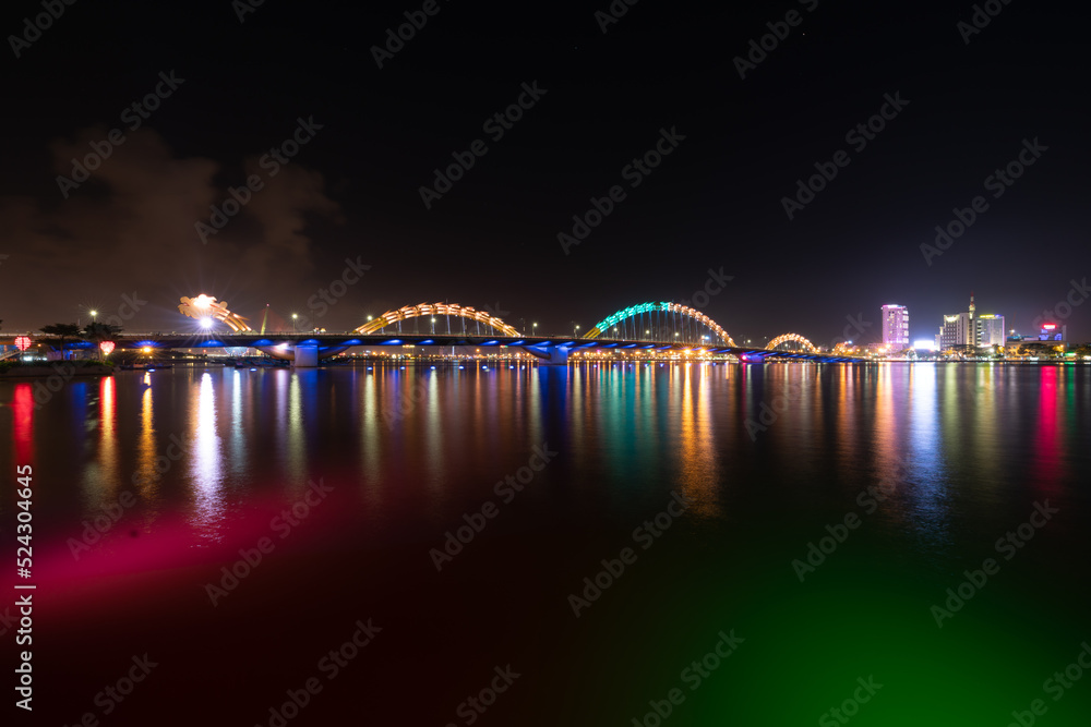 Dragon river bridge ( rong bridge) in da nang, (cau rong) over the han ...