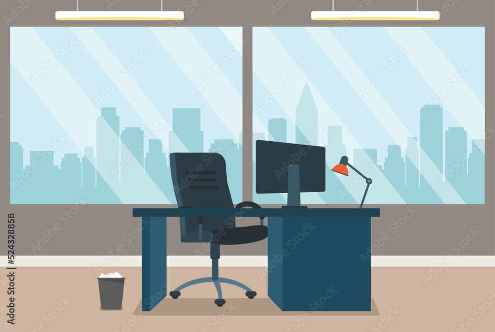 Empty ceo office interior. Clipart image Stock Vector | Adobe Stock