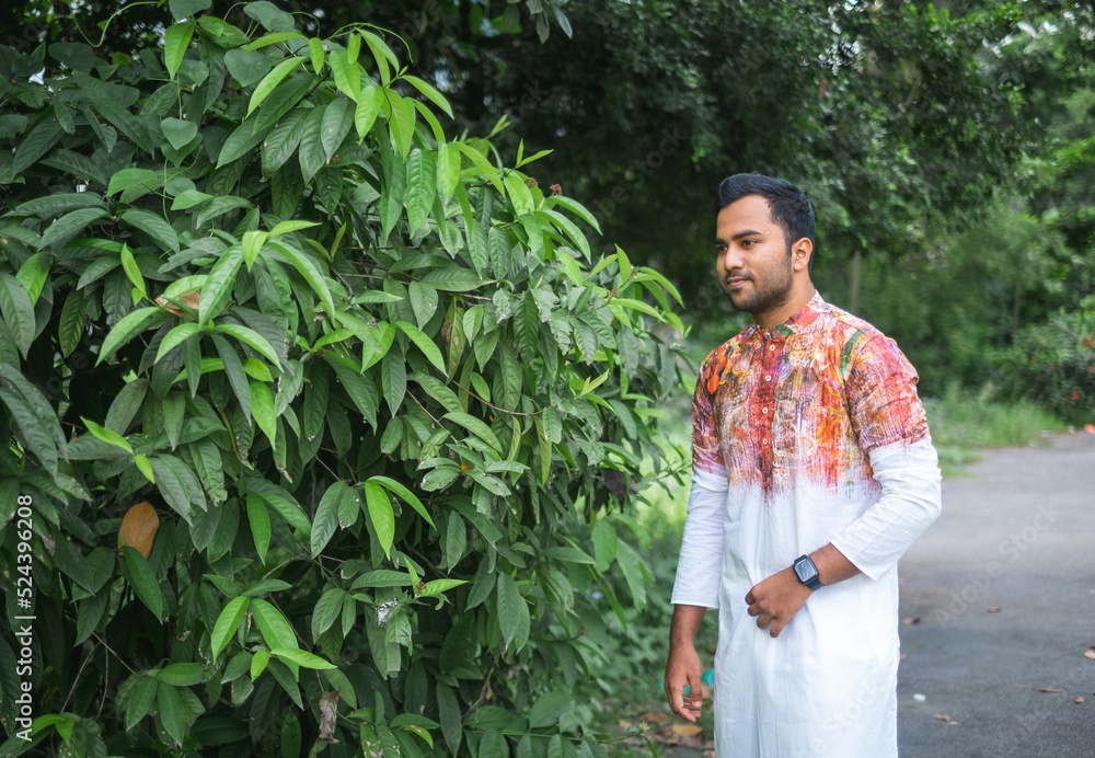Bangladeshi young muslim boy in fashion model concept wearing ...