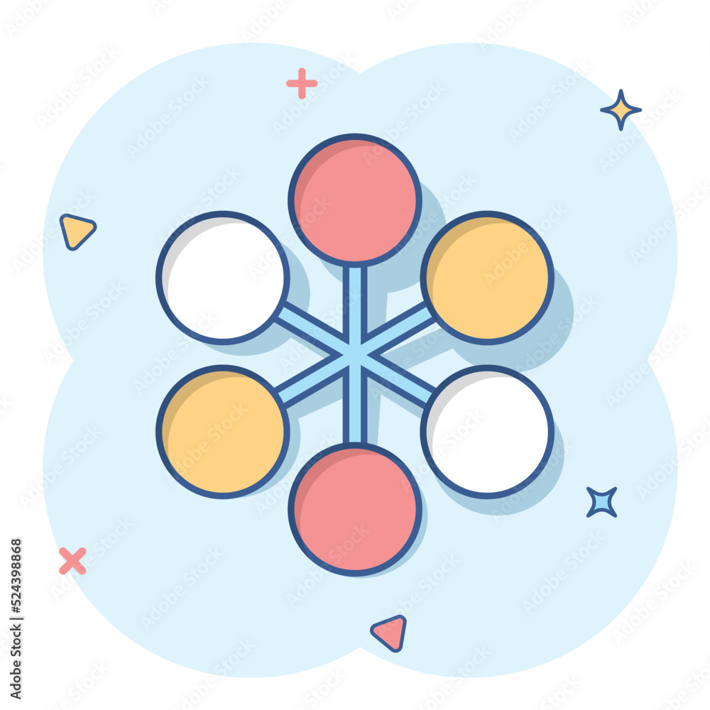 Vector cartoon structure diagram icon in comic style. Chart ...