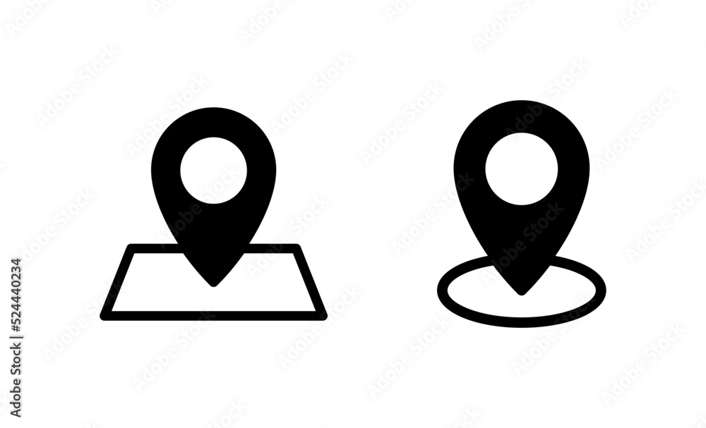 Maps and pin icon vector. location sign and symbol. geo locate, pointer ...