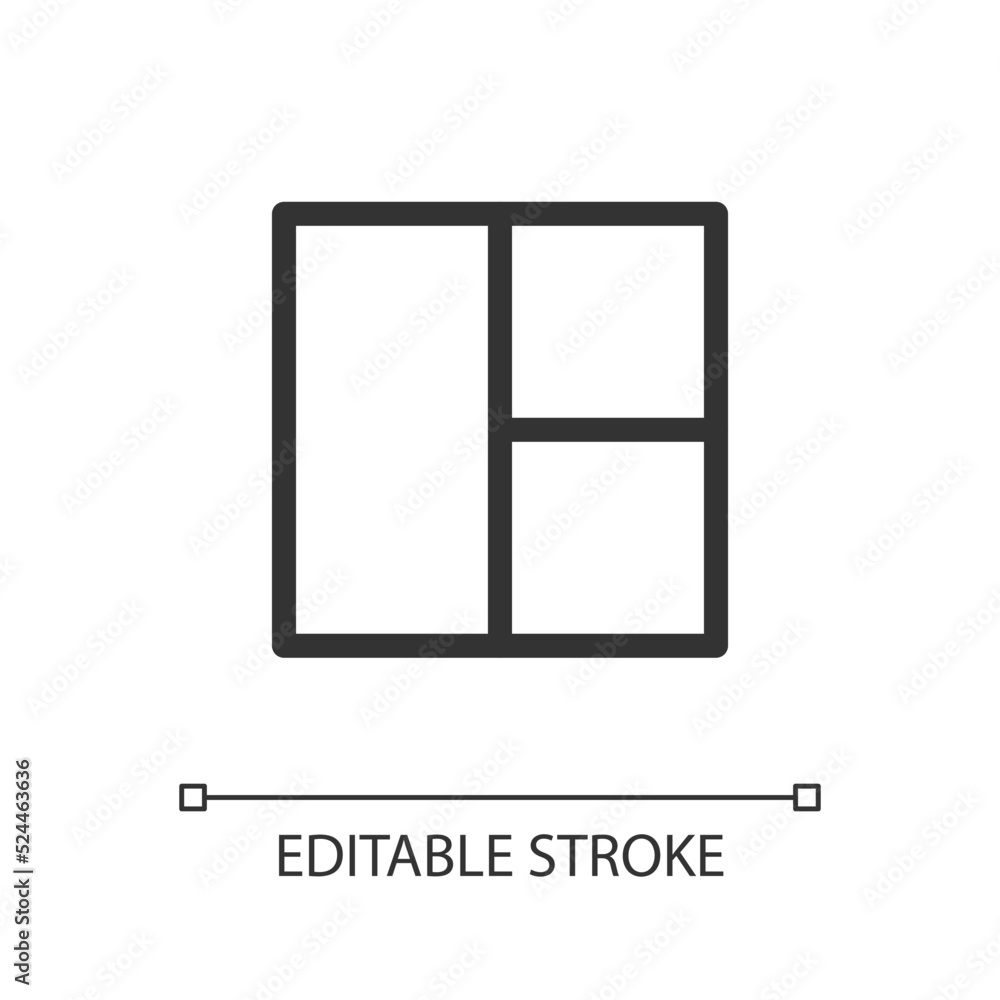 Photo collage pixel perfect linear ui icon. Composite photograph ...