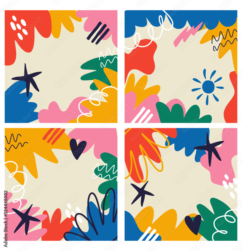 Colorful template with abstract squares. Perfect for social media ...