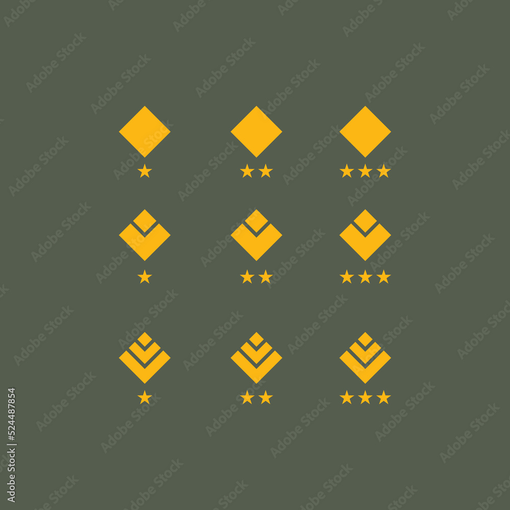 Vektor simple military digital badge rank logo Icon templates. Badge ...
