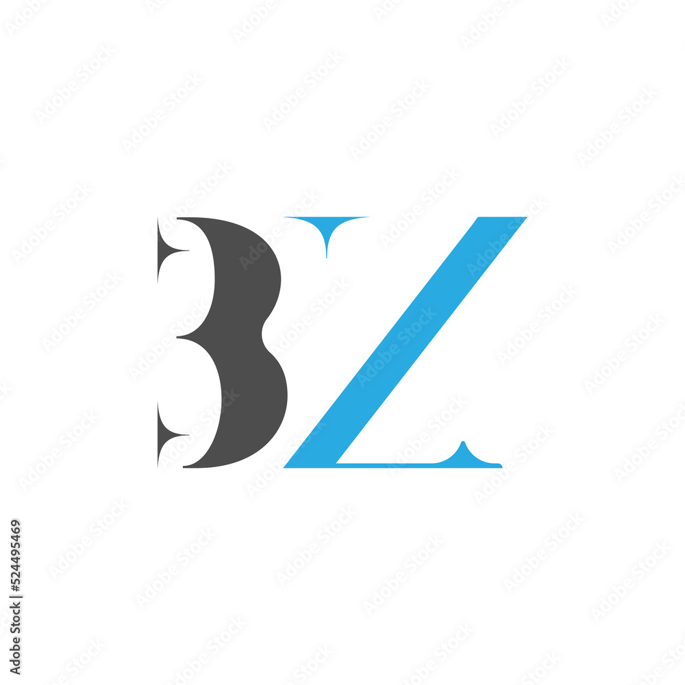Initial BZ logo designed with Letter B and Z in vector Design. Stock ...