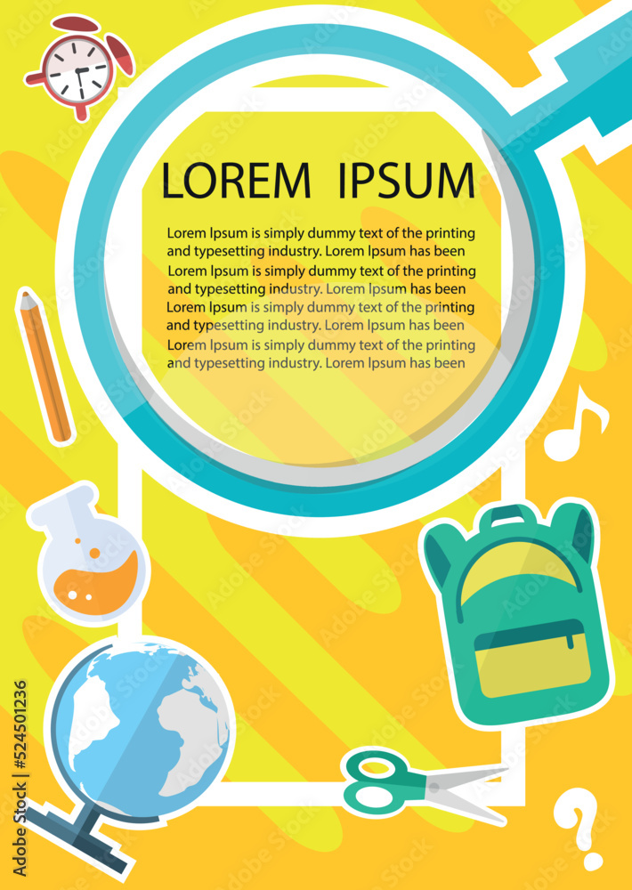 Set Back to school. Educational template for flyer, magazines, posters ...