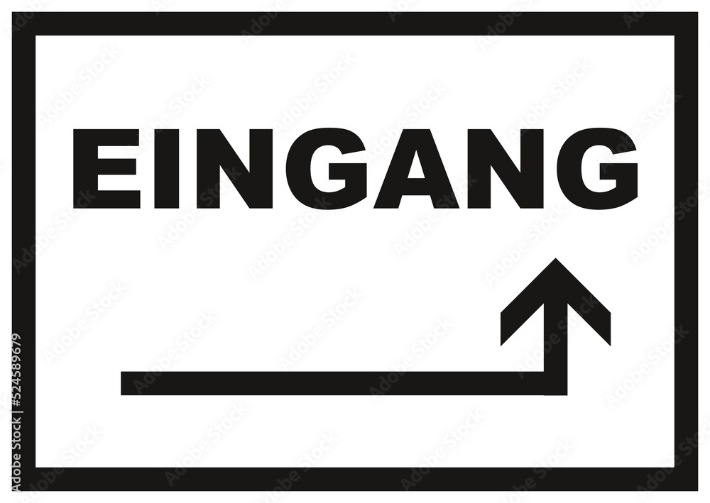 Stock-Vektorgrafik Eingang um die Ecke rechts, Hinweisschild mit Text ...