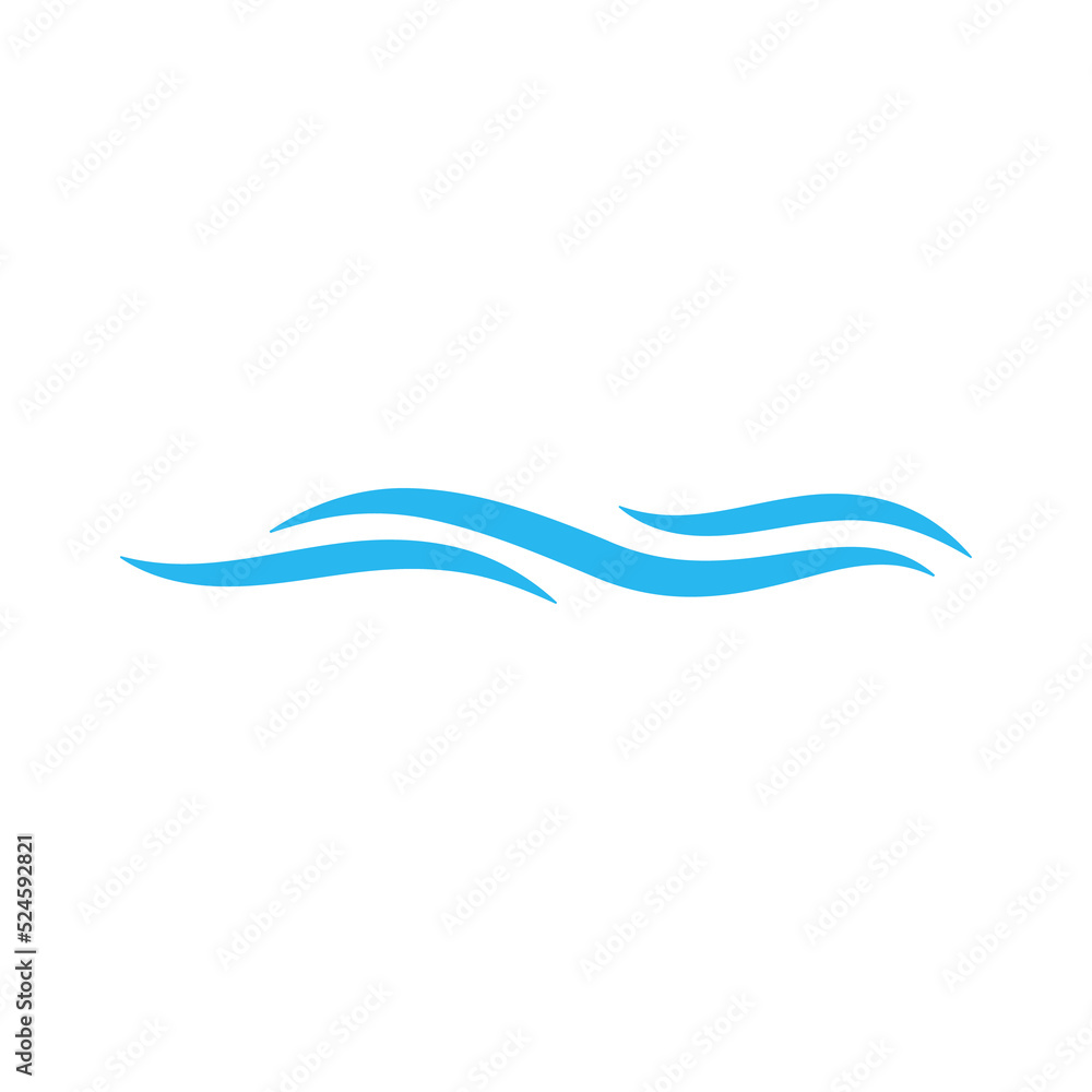 blue water wave line icon in the sea Stock Illustration | Adobe Stock