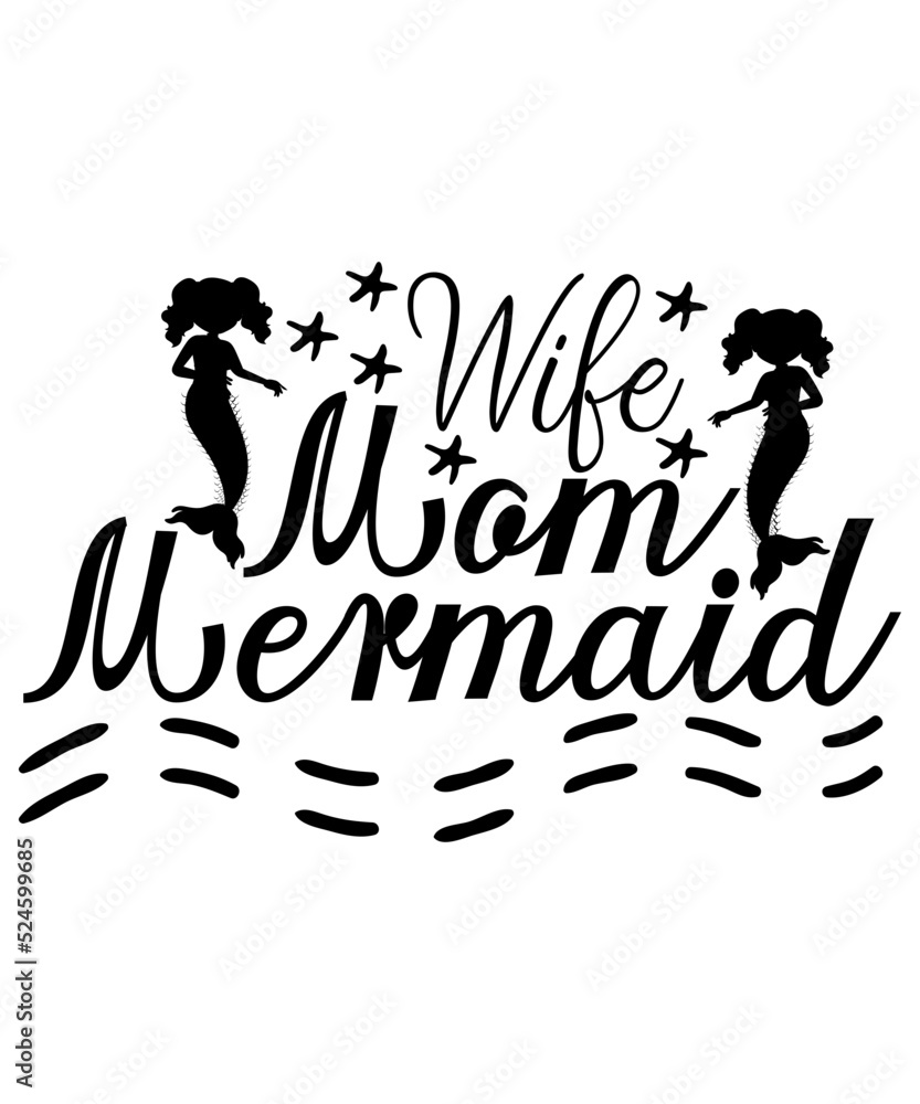 Стоковий вектор Mermaid SVG Bundle, dxf, eps, png, Mermaid svg, Mermaid ...