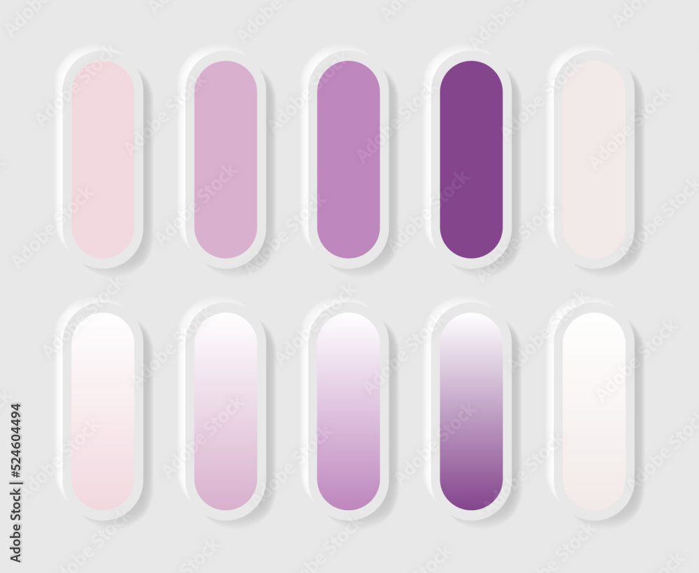 Trendy pastel colour guide palette catalogue and gradient shade ...
