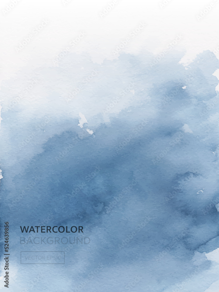 Indigo blue abstract watercolor background template for book covers and ...
