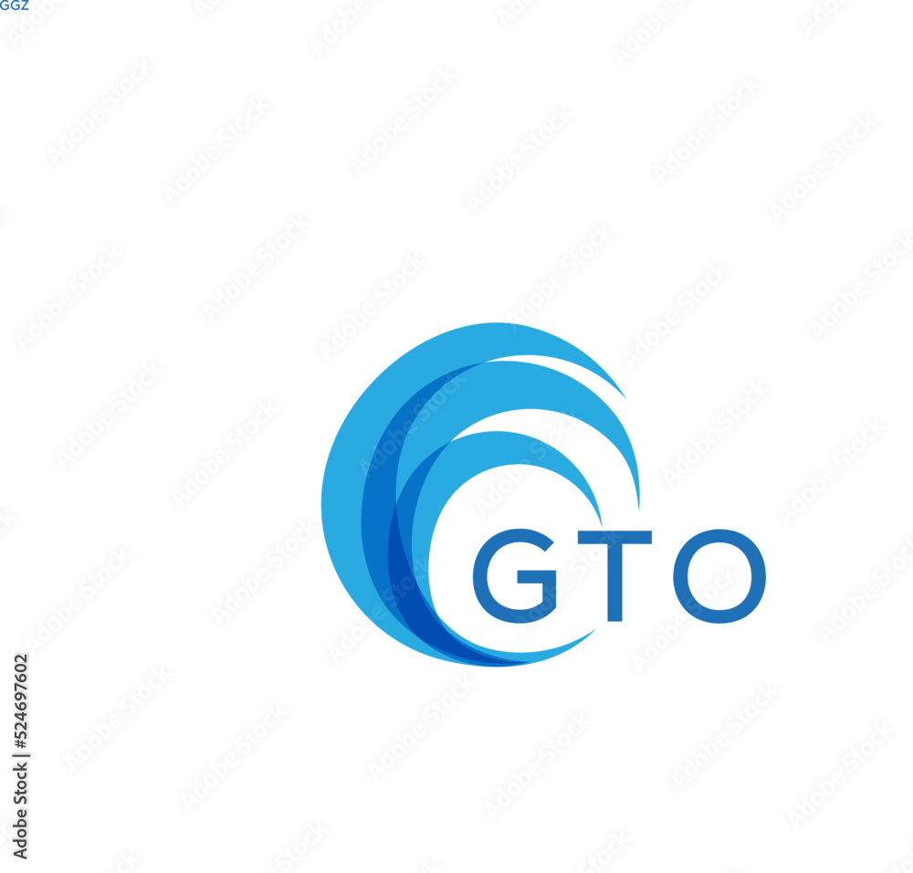 GTO letter logo. GTO blue image on white background. GTO Monogram logo ...