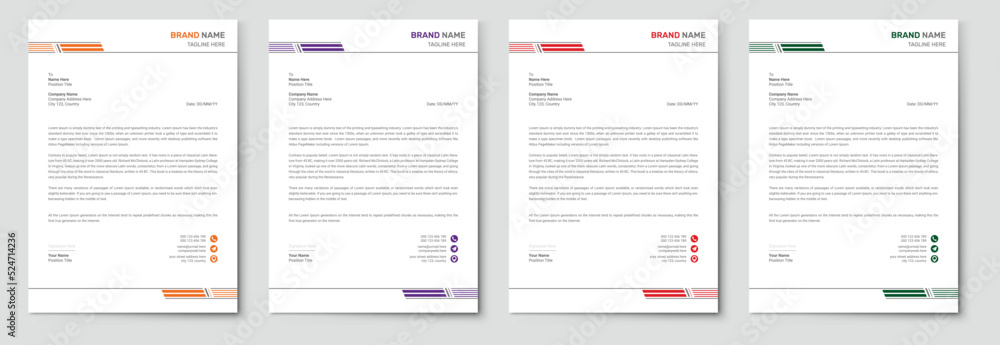 Abstract Letterhead Design Modern Business Letterhead Design Template ...