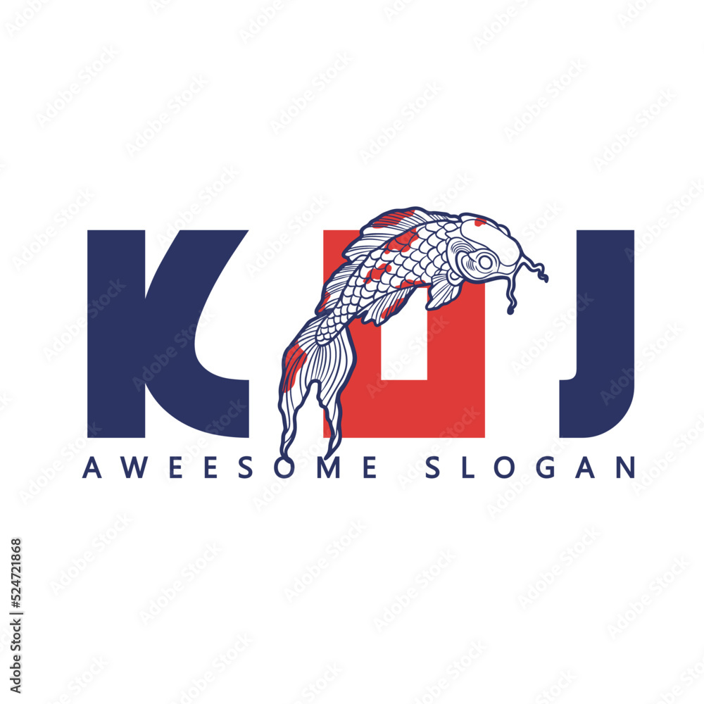 Fish koi logo and symbol vector image Stock Vector | Adobe Stock