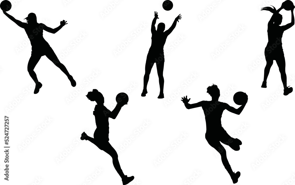 Stock-Vektorgrafik „Netball vector eps, Silhouette, Logo, Netball ...