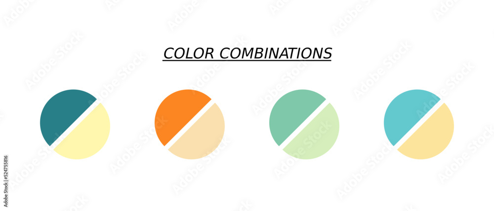 Solid color combinations palette Stock Vector | Adobe Stock