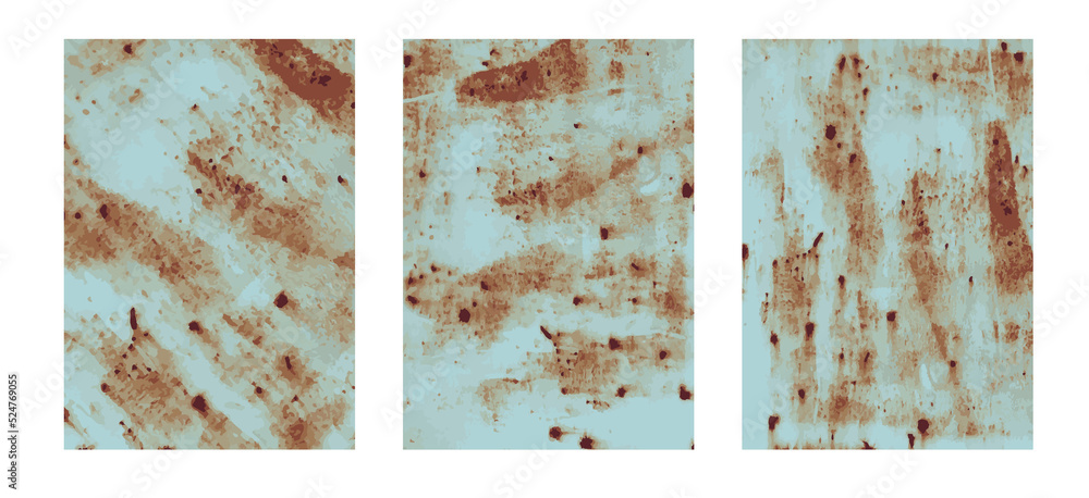 Set of rusted steel plate metal texture background, in A4 size for ...