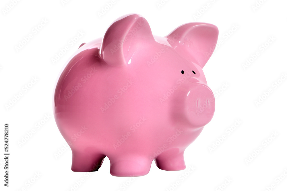 Pink piggy bank isolated side view transparent background photo PNG ...