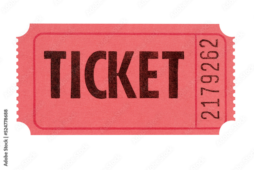 Red movie ticket isolated transparent background photo PNG file Stock ...