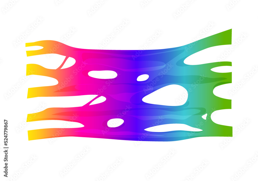 Rainbow slime stretched on a transparent background. Colorful vector ...