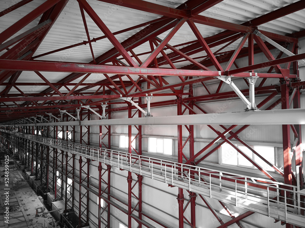 Overhead traveling gantry crane beam, maintenance scaffoldings and ...