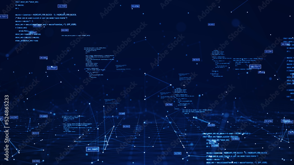 Cybersecurity digital information technology concept. Polygon binary ...