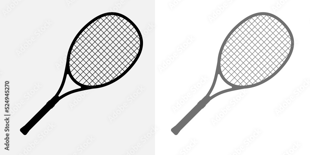 Tennis racket vector icon black classic illustration. Tennis racket ...