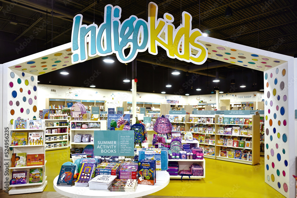 Indigo kids store front with various summer activity books and ...