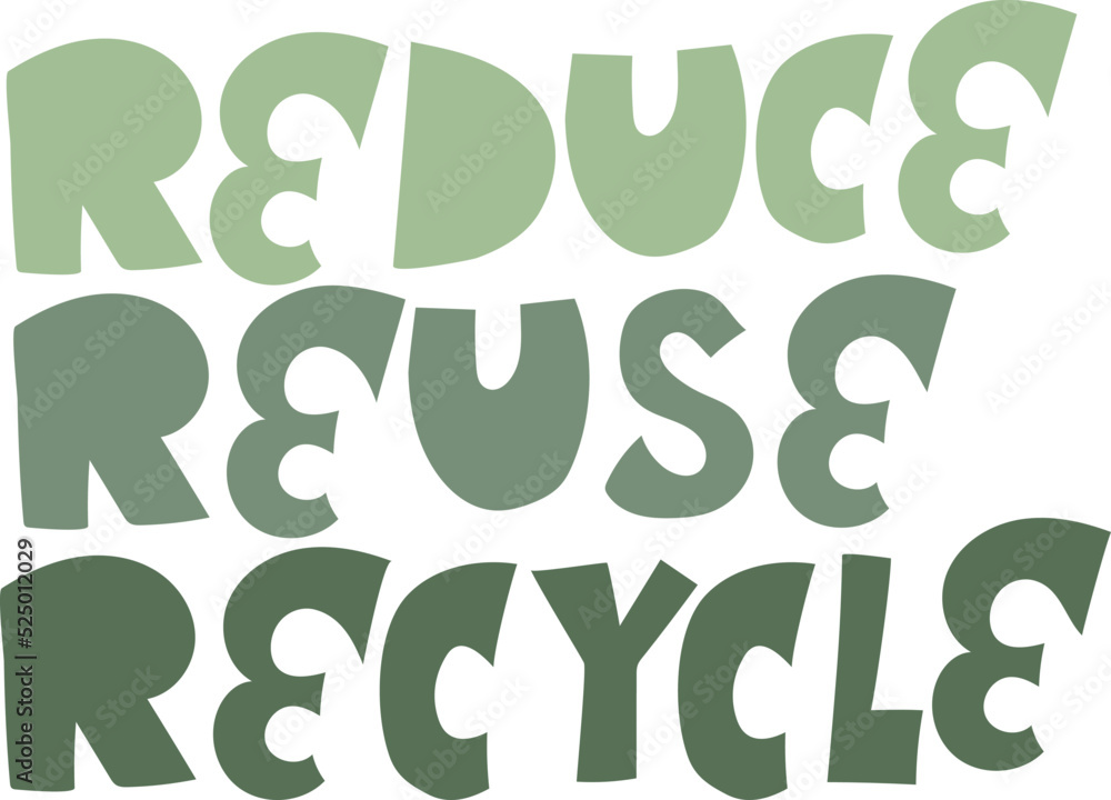 Reduce reuse recycle hand drawn lettering Stock Vector | Adobe Stock