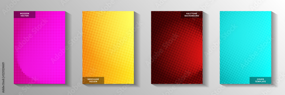 Random dot faded screen tone title page templates vector series ...