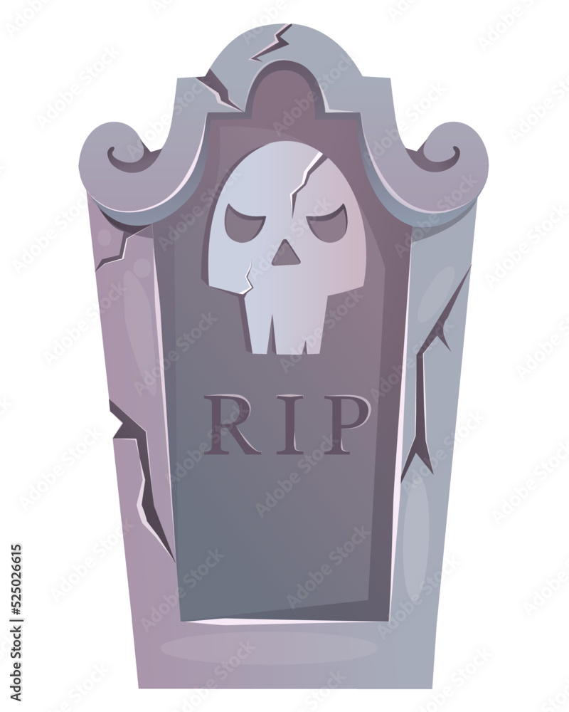 Cemetery tomb, grave stone, Halloween isolated vector graveyard ...