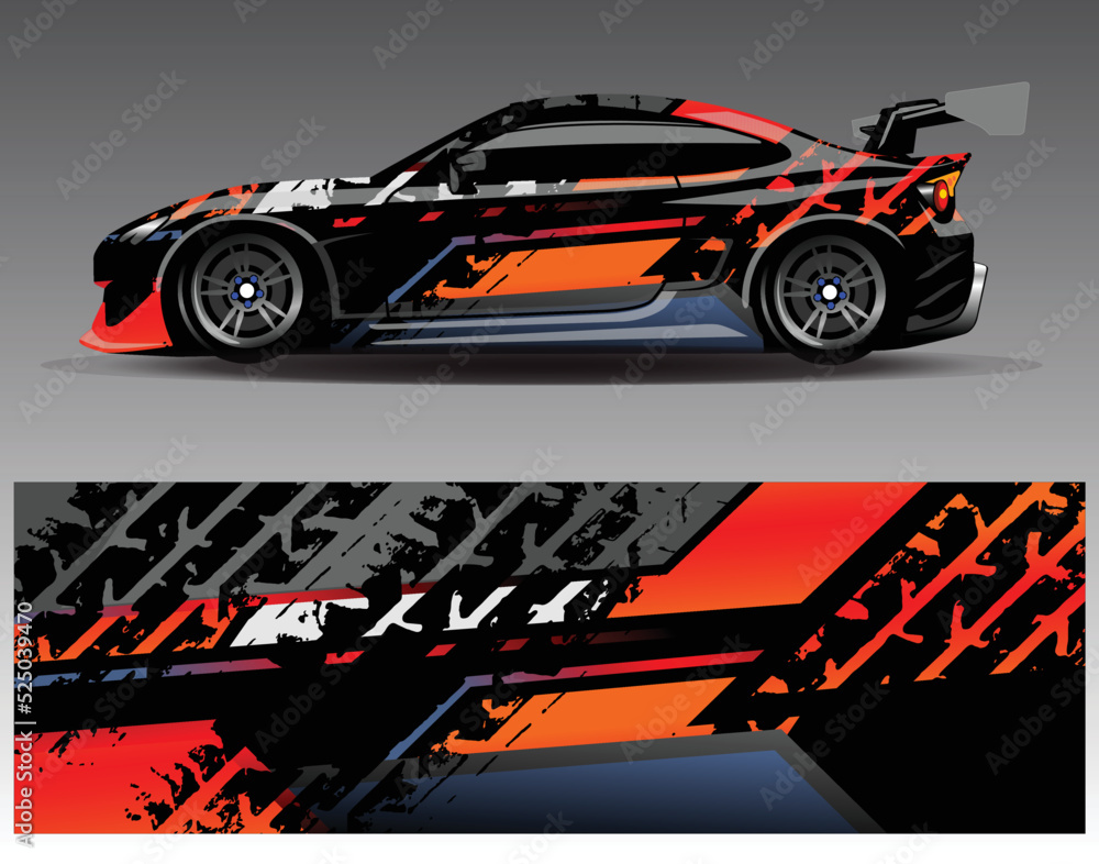 Graphic abstract stripe racing background kit designs for wrap vehicle ...