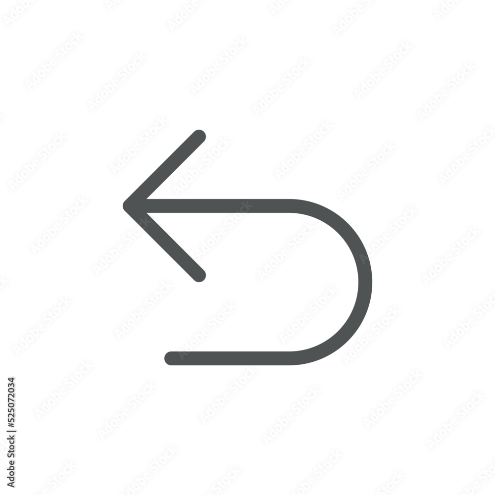 Vetor Undo Flat Color Ui Icon Digital Program Navigation Move To Previous Step Pointer