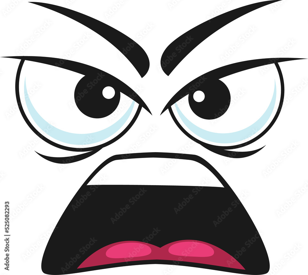 Angry shouting emoticon isolated screaming emoji Stock Illustration ...