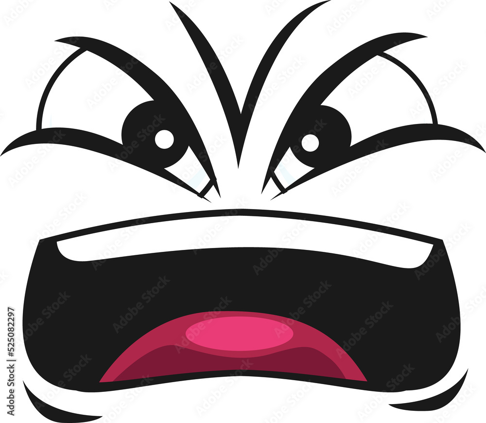 Angry shouting emoticon isolated screaming emoji Stock Illustration ...