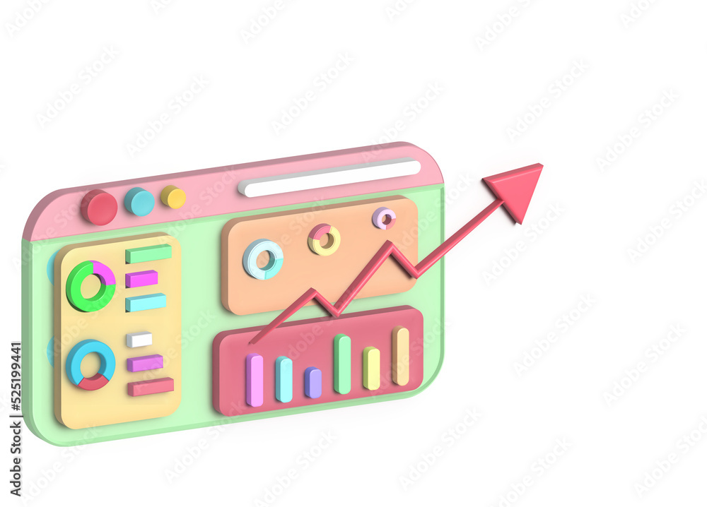 Ilustração Graph and charts task management icon set.Gradient ...