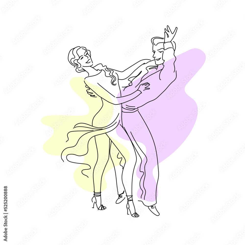 Latin Ballroom dancers. Professional dancing couple. Salsa, samba. One ...