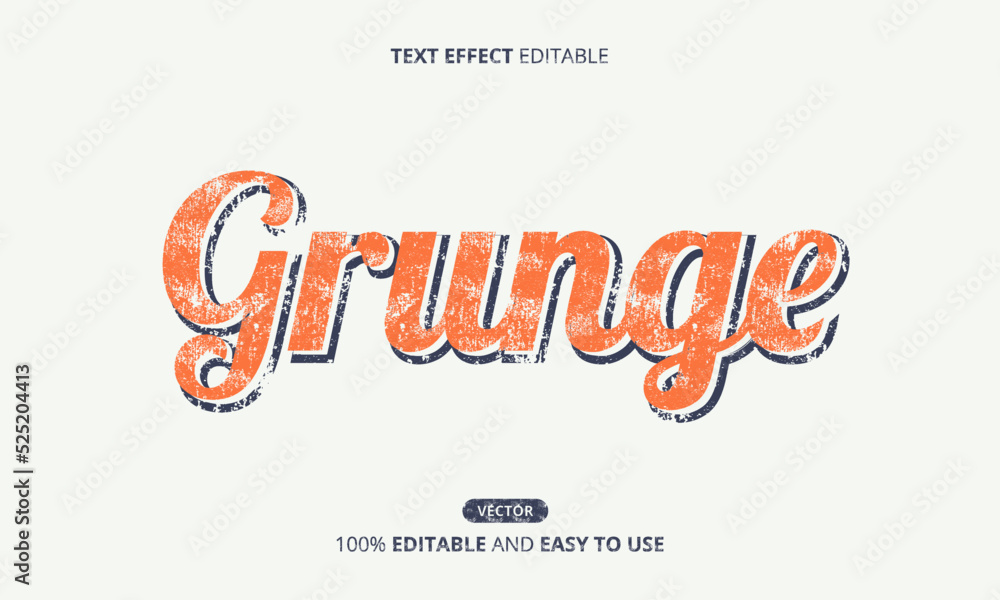 Grunge text effect editable Stock Vector | Adobe Stock
