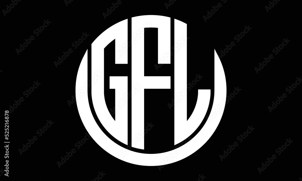 GFL shield in circle logo design vector template. letter mark, wordmark ...